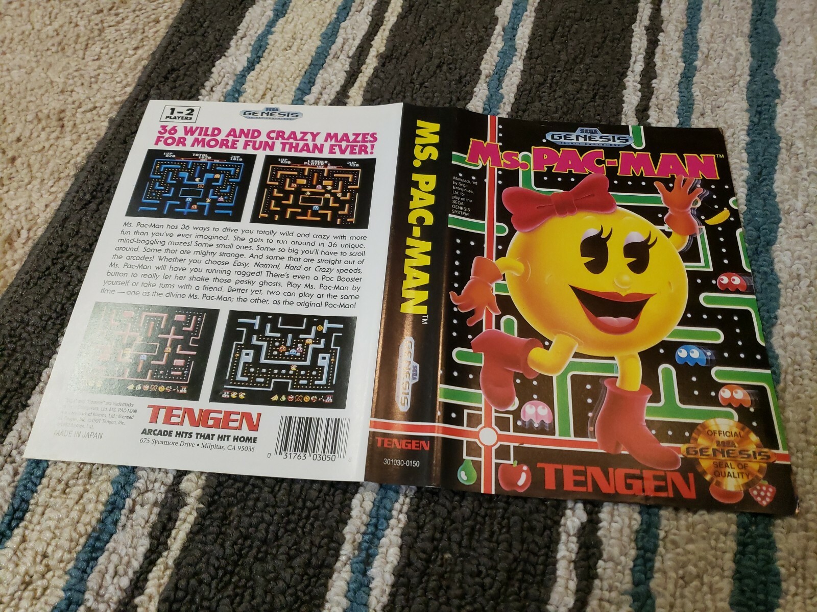 BOX ART ONLY Ms. Pac-Man Sega Genesis Case OEM | eBay
