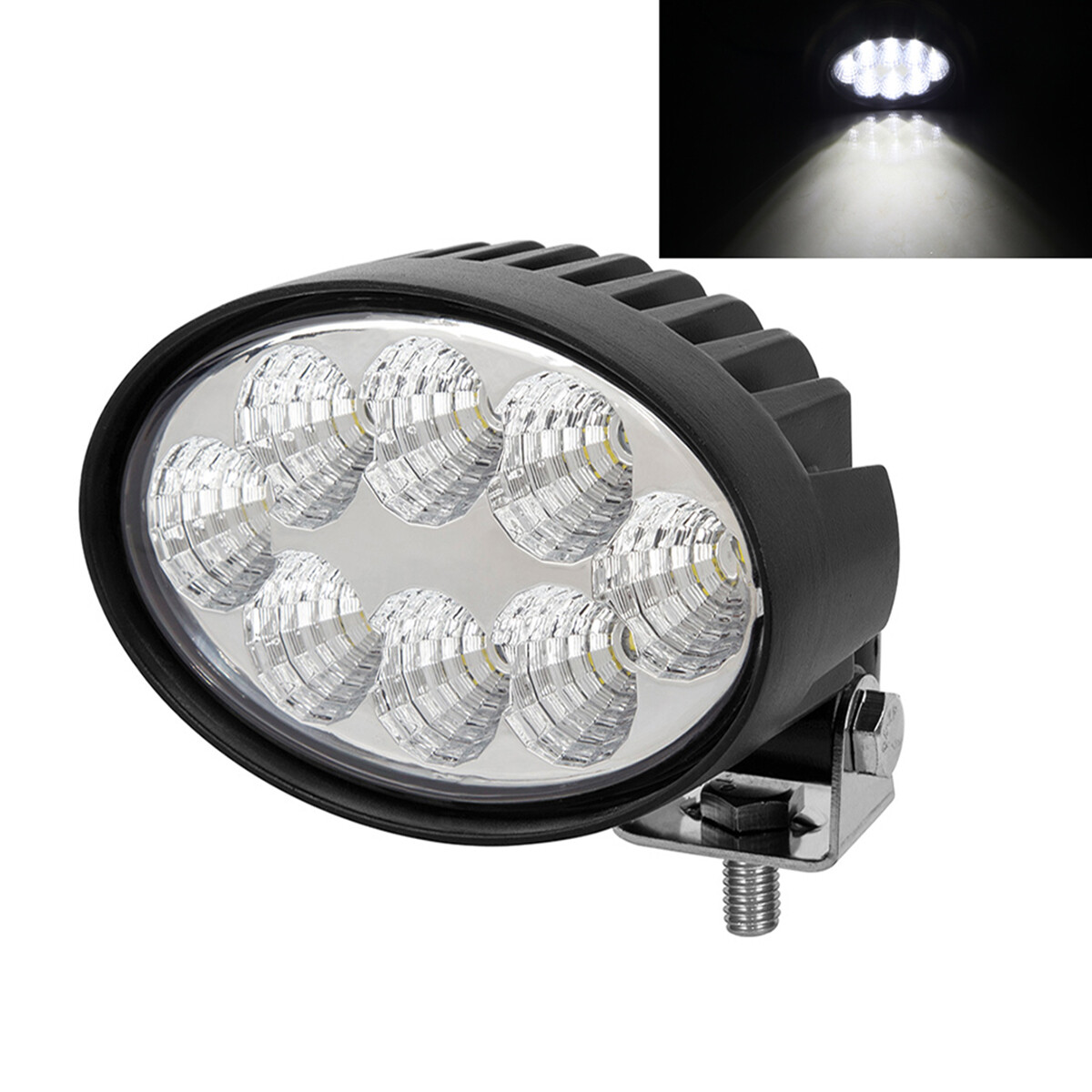 5.5'' 40W Oval Cap LED Work Light Tractor Lamp Flood For Case IH JD SUV ...