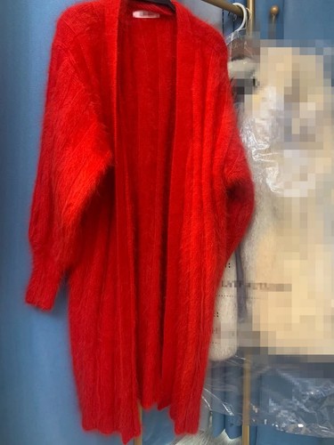 Long Angora Sweater Blended Fluffy Fuzzy Cardigan Super Soft Chunky ...