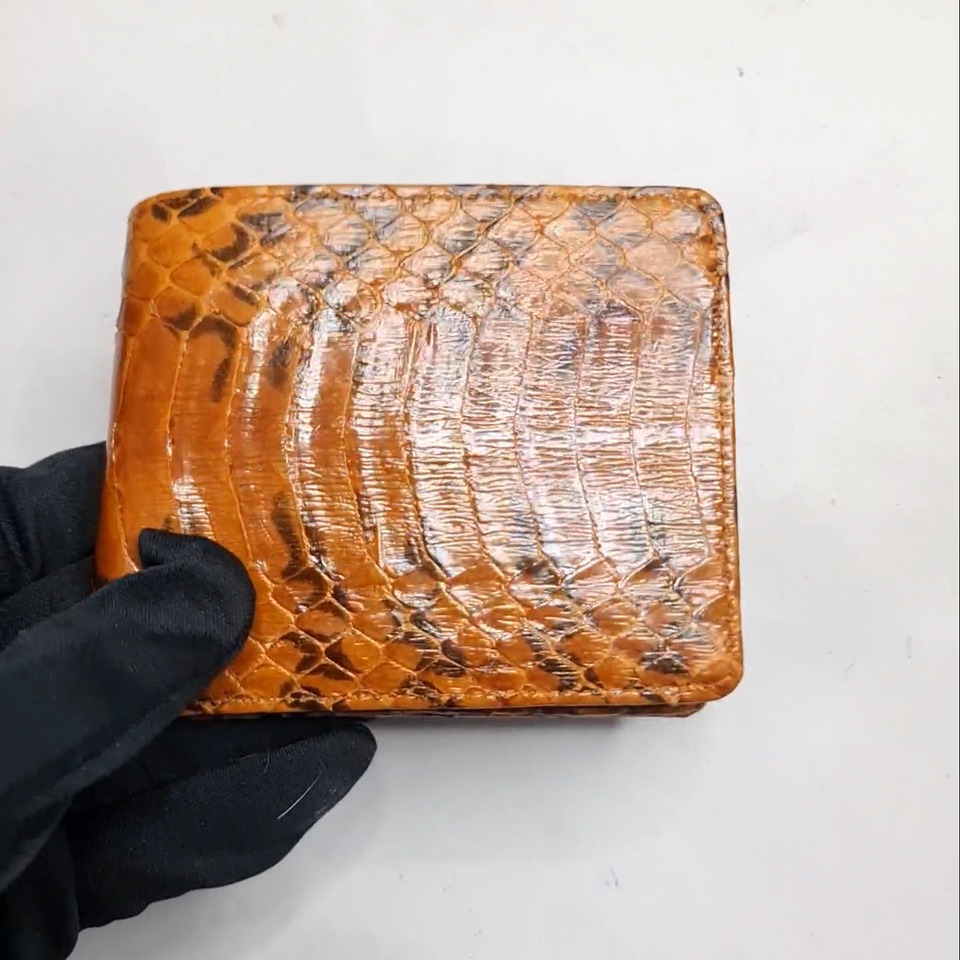 Genuine Grey Cobra Snake Skin Men's Wallet Brown | eBay