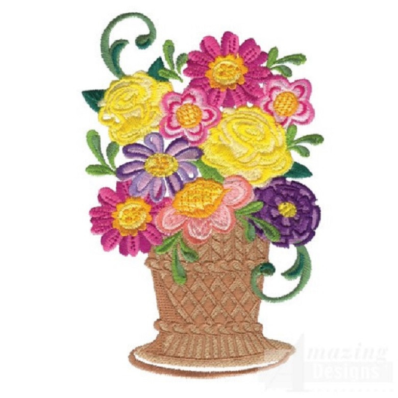 40 Blooming Baskets Machine Embroidery Designs on USB | eBay