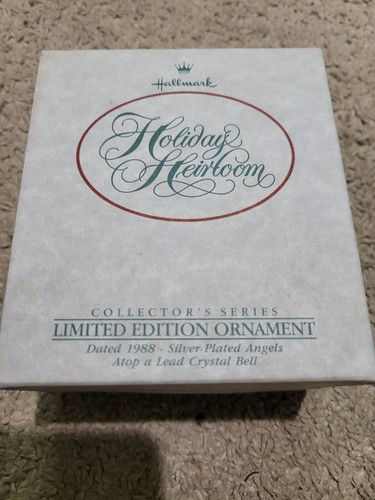 Hallmark Holiday Heirloom Silver Plated Angels Atop a Lead Crystal Bell ...