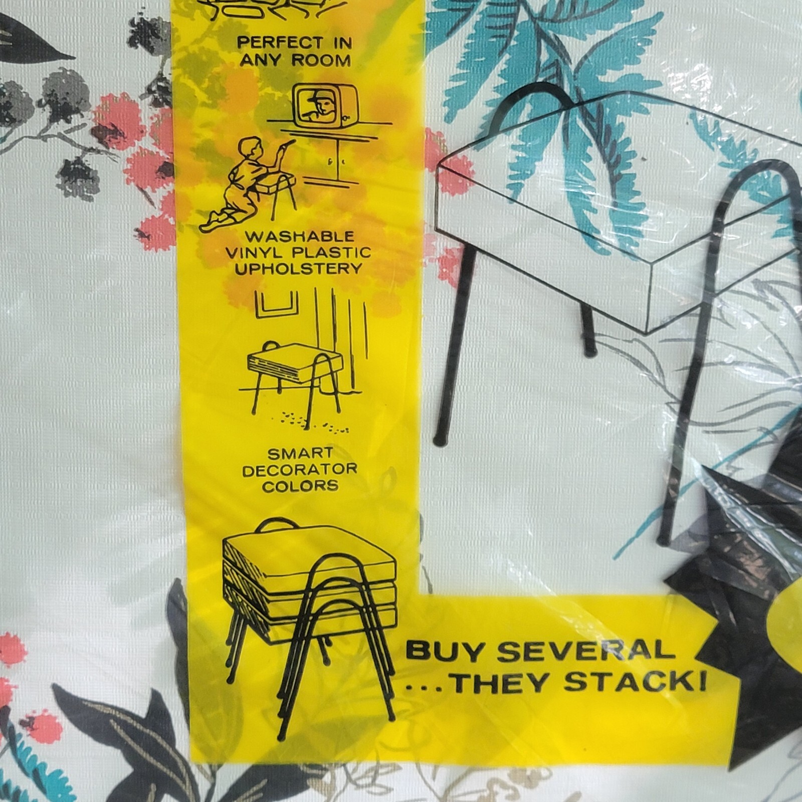 NEW NOS Stacking STOOL MCM EAMES Conover MILO BAUGHMAN ERA Turquoise ...
