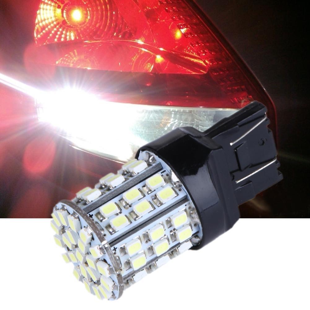 2X T20 W21W 7443 7440 LED 64-SMD 1206 Tail Stop Brake Light Bulb Lamp ...