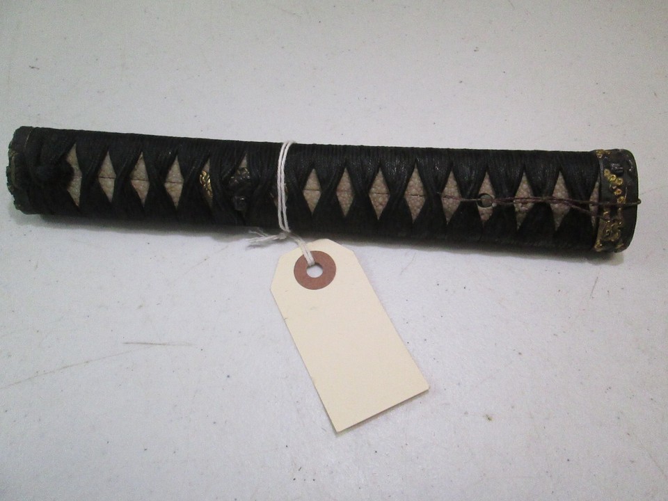 OLD JAPANESE HIGH QUALITY SAMURAI SWORD HANDLE MATCHING END CAPS SIGNED ...
