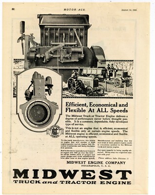 1920 Midwest Engine Company Ad: Truck & Tractor Motors - Indianapolis ...