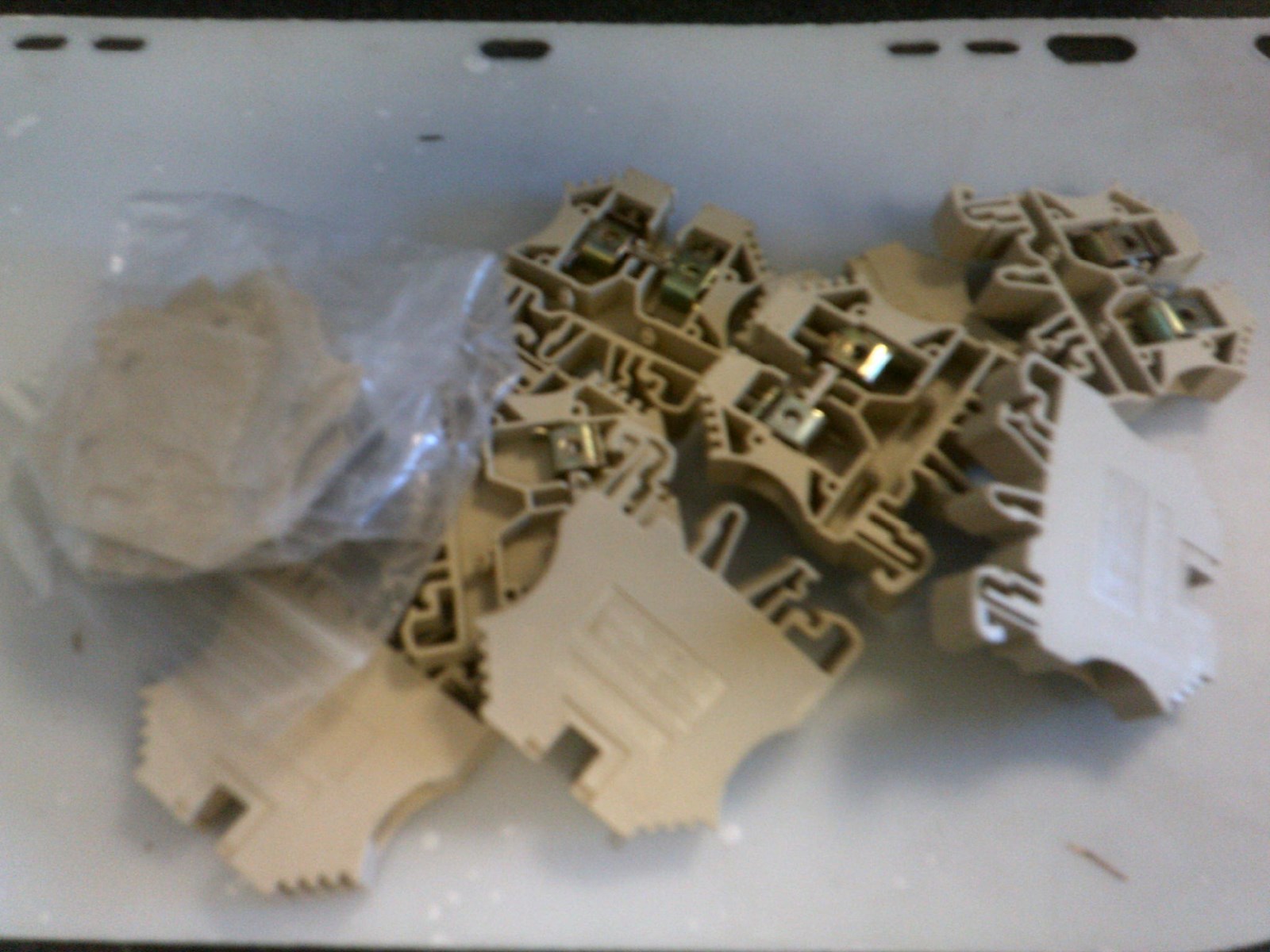 8 pcs. Klemsan PEK 10 din rail mount terminal blocks w/end barriers +1 ...