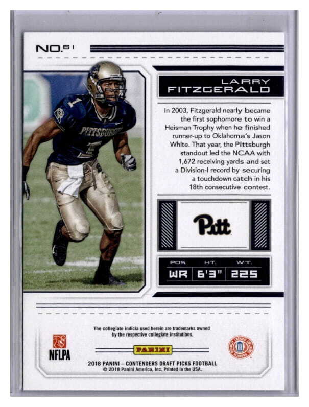 2018 Panini Contenders Draft Picks #61 Larry Fitzgerald Diamond | eBay