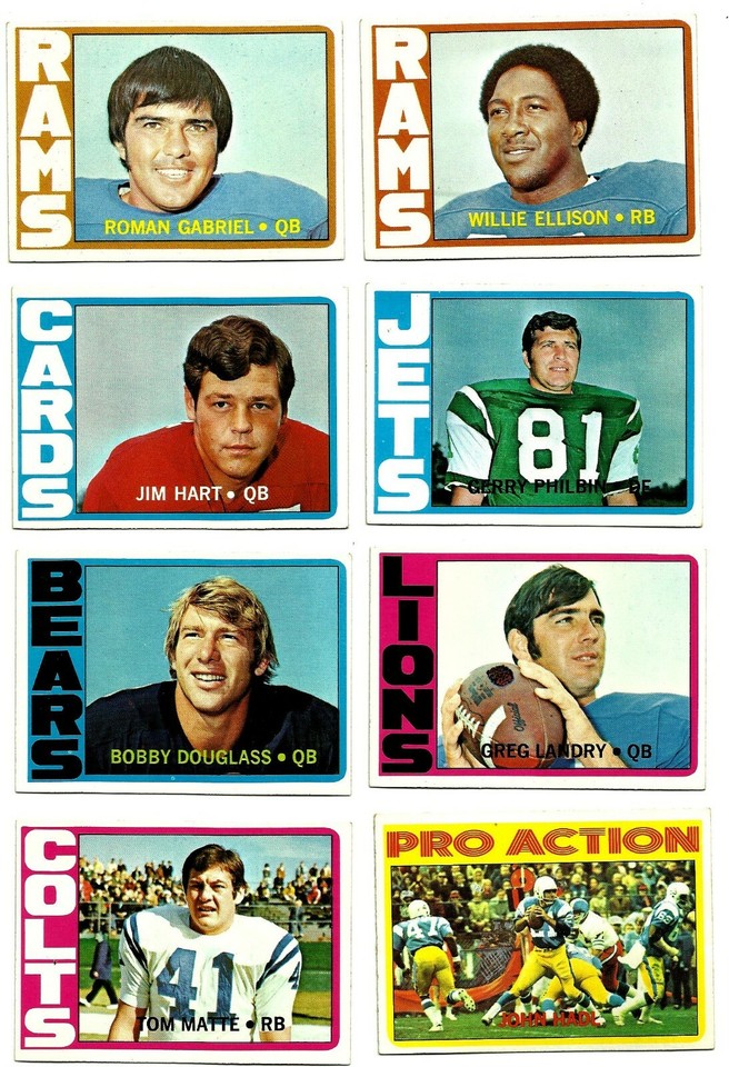 1972 TOPPS FOOTBALL COMPLETE YOUR SET 1-263 PICKEM - 6 for $4.49 - EX ...