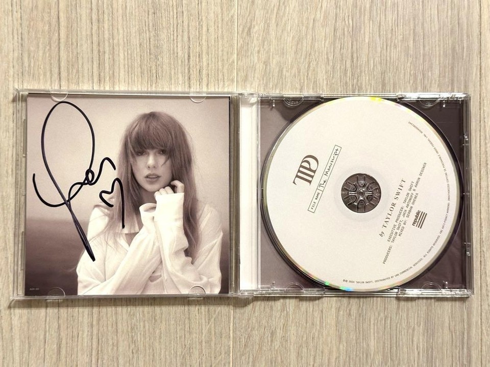 Hand-signed Taylor Swift Ttpd Cd Album Import Autographed Collectible ...