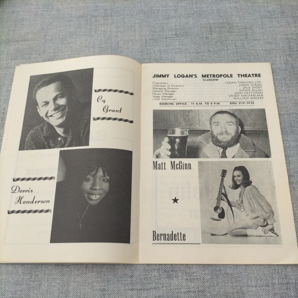 Jimmy Logan's Metropole Theatre 1968 Programme Glasgow Theatre | eBay UK