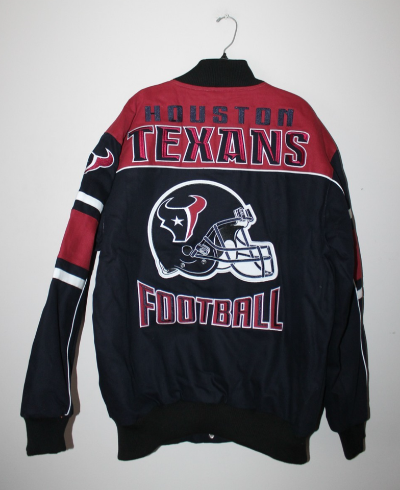 New NFL Houston Texans NASCAR style twill cotton jacket black men's XL ...
