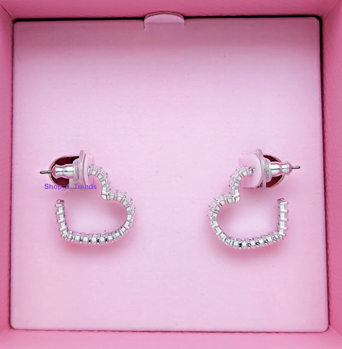 New Women's SWAROVSKI Brand 5653170 White Sparkle Heart Matrix hoop ...