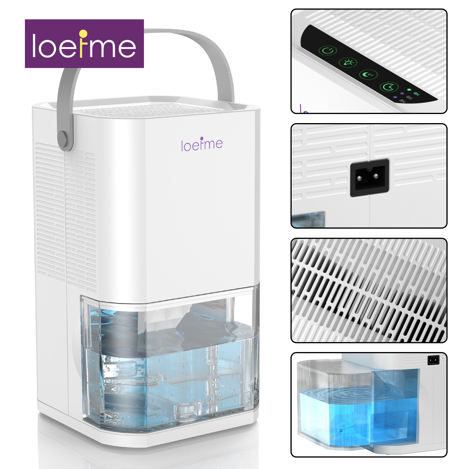 Electric Dehumidifier 2000ml Portable for Home Condensation Moisture ...