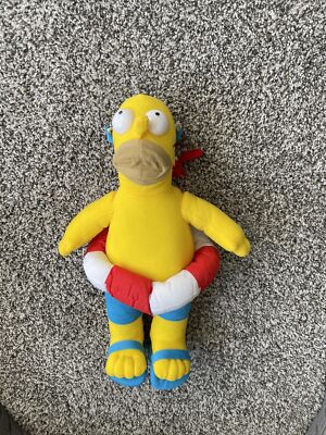 LARGE Homer Simpson Stuffed Plush Doll Toy Factory Simpsons 16" Swim ...