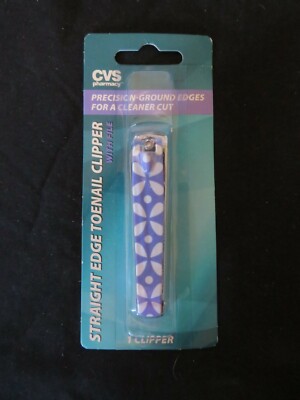 CVS Pharmacy Straight Edge Toenail Clipper With File Purple & White | eBay