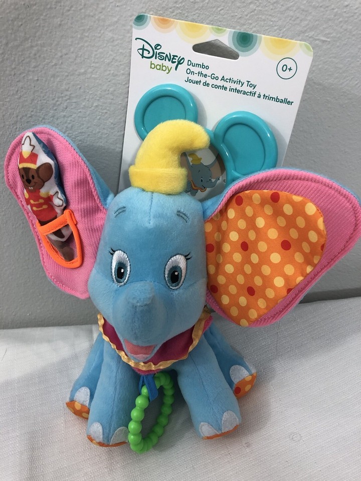 Disney Baby Dumbo On the Go Activity Toy 10" Plush Lovey Rattle Teether ...