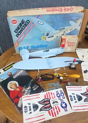 Cox Spitfire Thimble Drome Model Airplane Gas Powered Engine C1977 ...