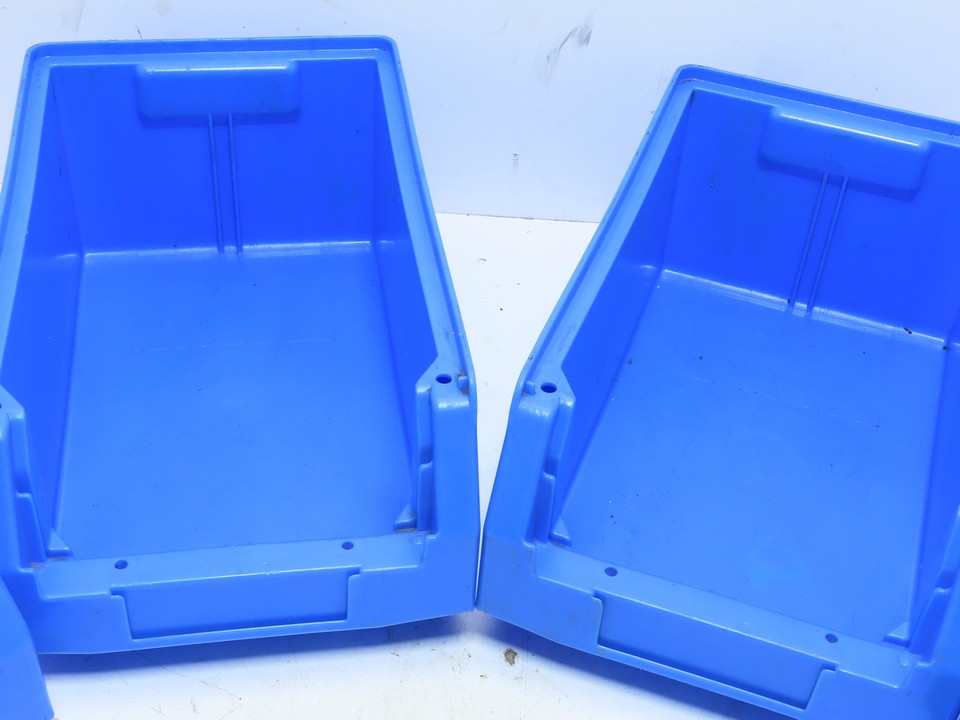 QTY 4 SSI SCHAEFER LF 322 GZW BLUE STACKABLE PLASTIC STORAGE CONTAINER ...