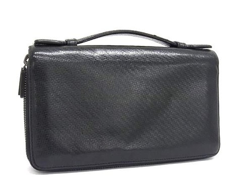 Dunhill Black Leather Zip-Around Long Wallet with Coin Purse and ...