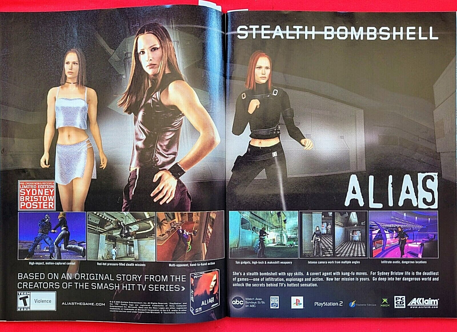 RARE! 2004 ALIAS The Game PS2 PC Video Game = 2pg PRINT AD Jennifer ...