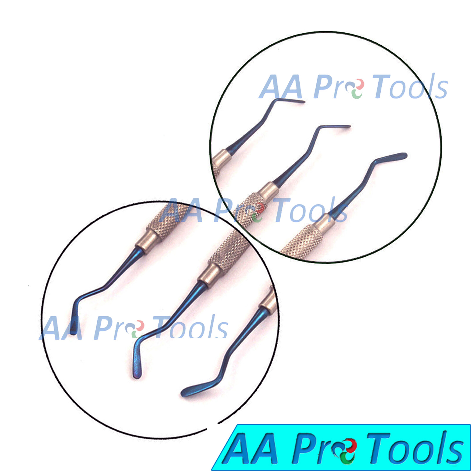 3 Titanium Blue Tips Dental Flat Plastic Filling Composite Restorative ...