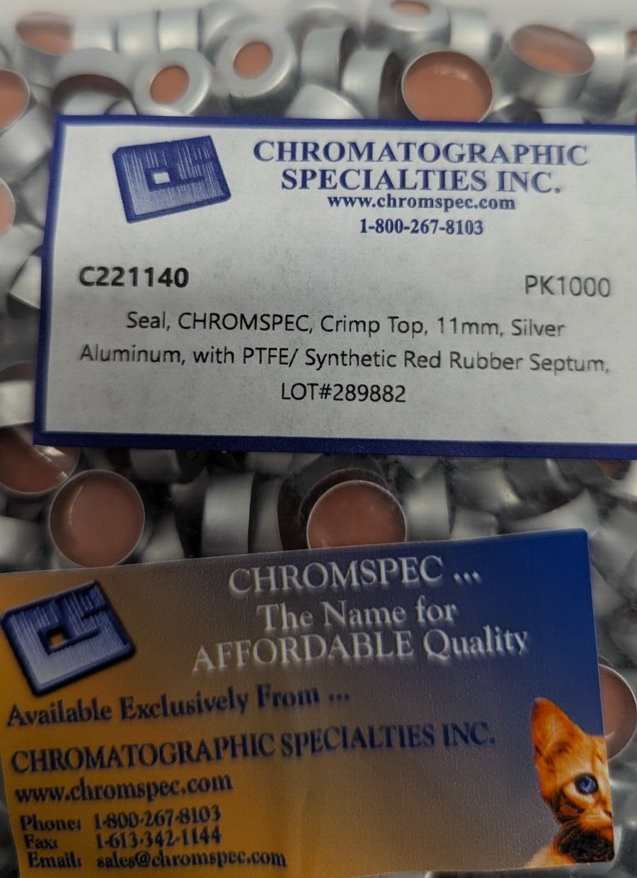 CHROMSPEC C221140 11mm Crimp Top Seal Silver Aluminum (Pack of 1,000 ...