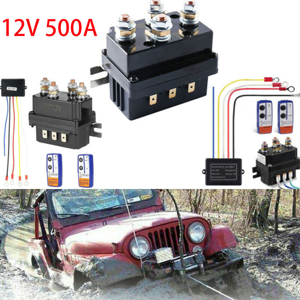 12V 500A Winch Control Solenoid Relay Contactor With Wireless Winch ...