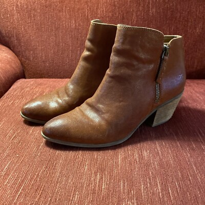 FRYE Boots Women’s Size 6.5 Judith Leather Brown Side Zip Ankle Bootie ...