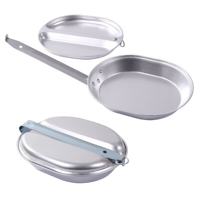 G.I. Type Durable Aluminum Mess Kit - Frying Pan, Lid, And Plate ...
