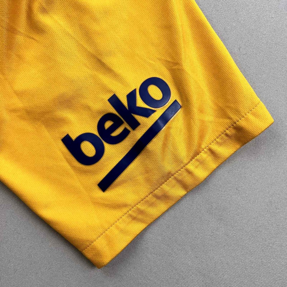 Nike FC Barcelona Jersey Mens XL Yellow FCB Barca Soccer Away Stripe ...