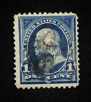 Vintage US 1 Cent Benjamin Franklin Stamp | Blue ~Very Good~ | eBay