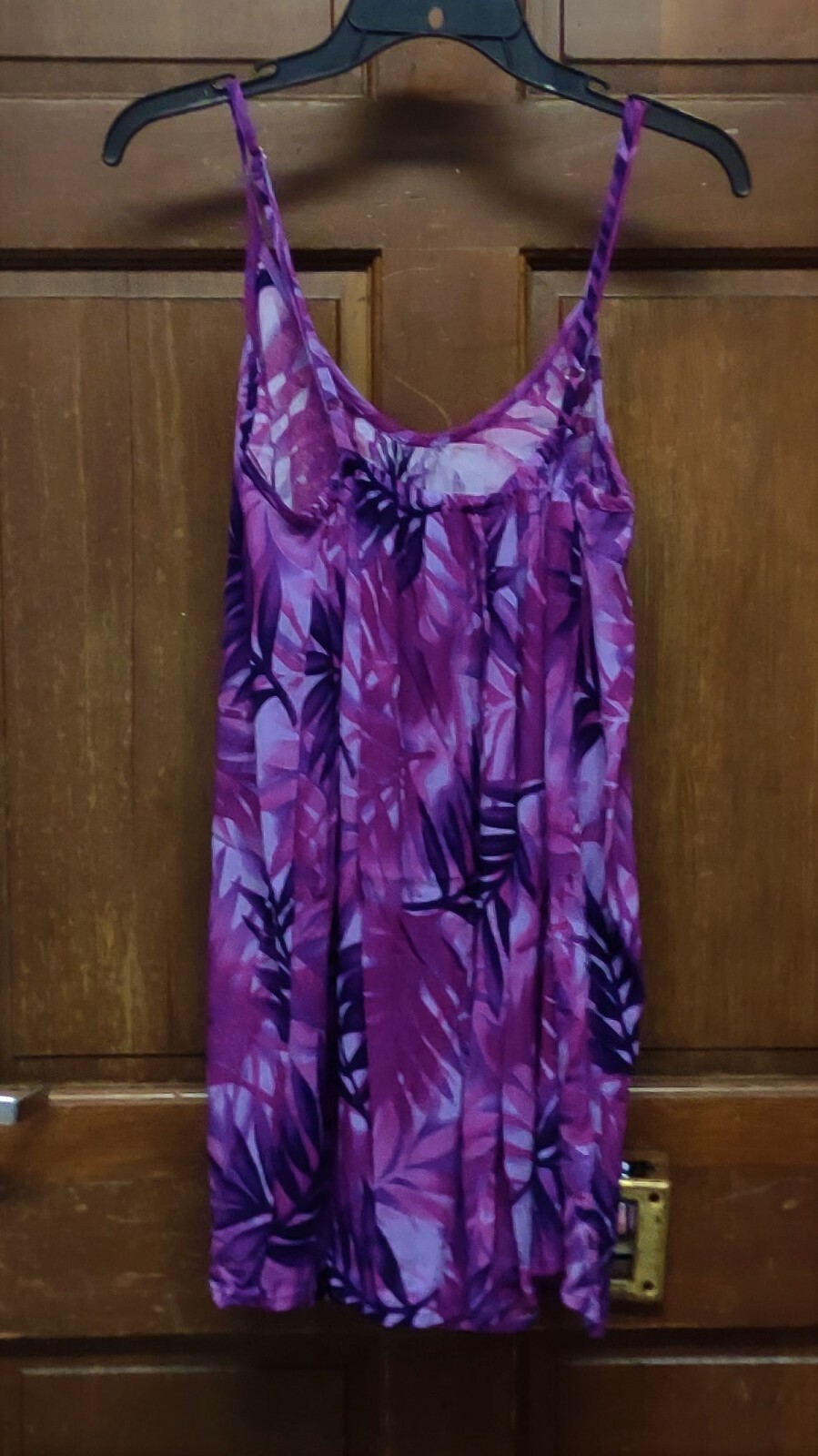Makai Beach Hawaii Purple Floral Print Spaghetti Strap Tank Top Cover ...