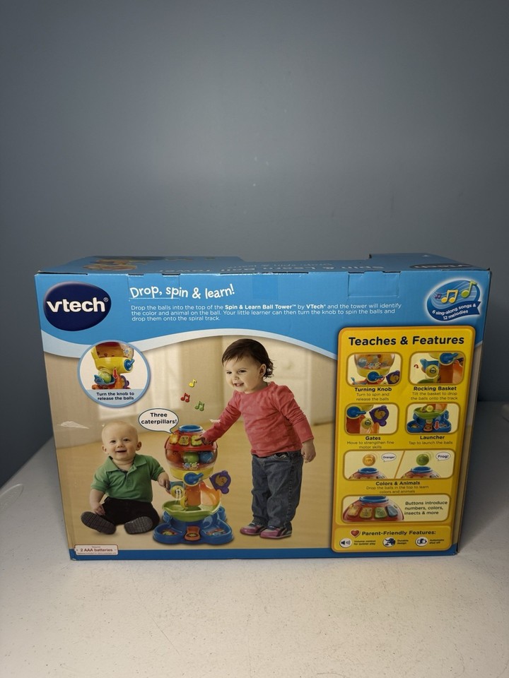 New Vtech Spin & Learn Ball Tower Interactive Sounds Songs 9-36 Months ...
