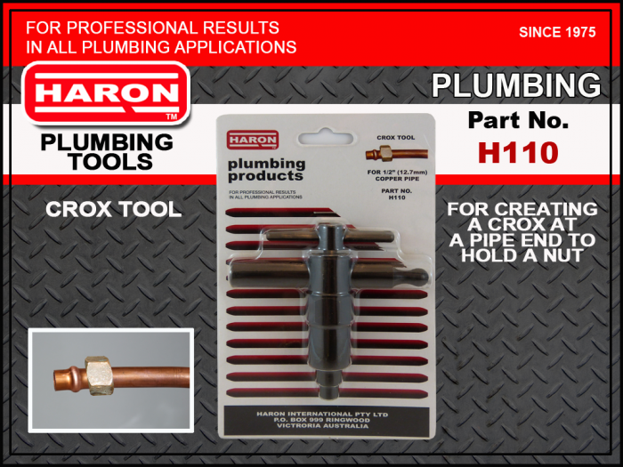 Haron CROX TOOL H110 Creates Crox At Pipe End & Holds Nut *Australian ...