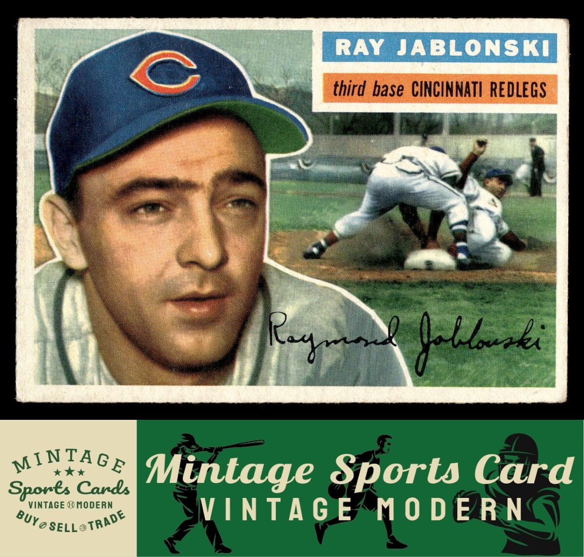 1956 Topps - Ray Jablonski - #86 Gray Back Cincinnati Reds | eBay