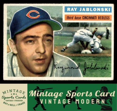 1956 Topps - Ray Jablonski - #86 Gray Back Cincinnati Reds | eBay