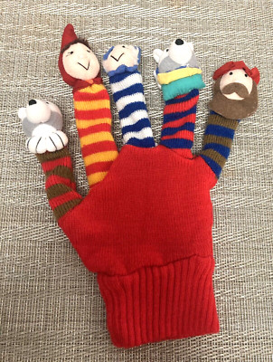 Dakin Story Time Mitt Puppets Little Red Riding Hood Glove Knit Puppets ...