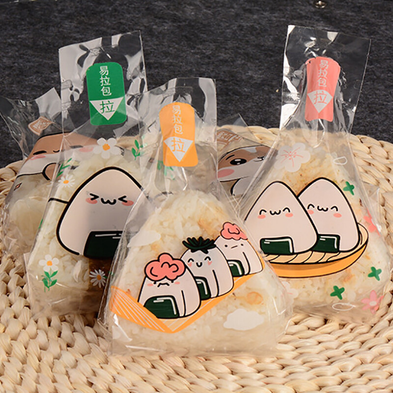 50pcs Japenese Triangle Rice Ball Disposable Packaging Bag Sushi Bag ...