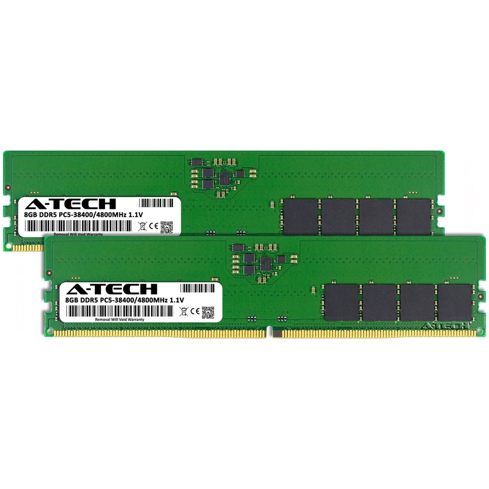 A-Tech 16GB Kit (2x 8GB) DDR5 4800 MHz Desktop PC5-38400 DIMM 288-Pin ...