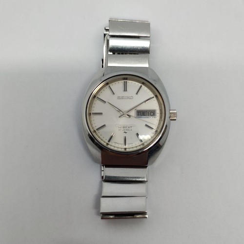 Seiko Pressmatic 70s Automatic Watch Silver Men's 36mm High-Beat Used ...