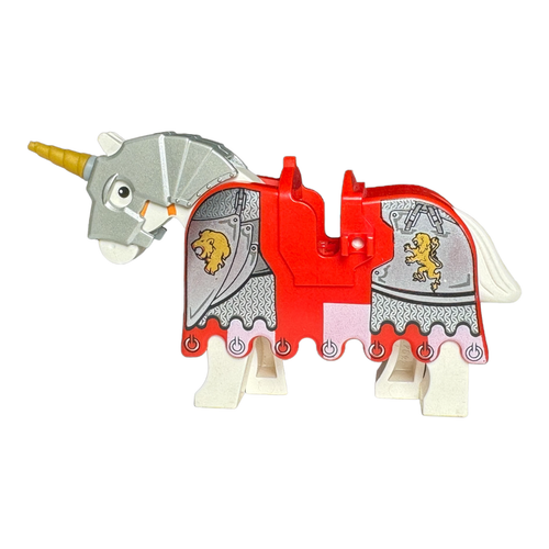 LEGO Red Castle Kingdoms Horse Barding with Gold Lion Pattern 2490pb08 ...