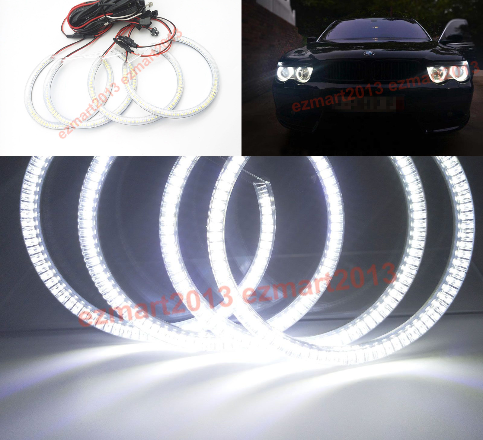 LED halo ring for BMW E65 E66 01-05 headlight Devil Demon Corona DRL ...