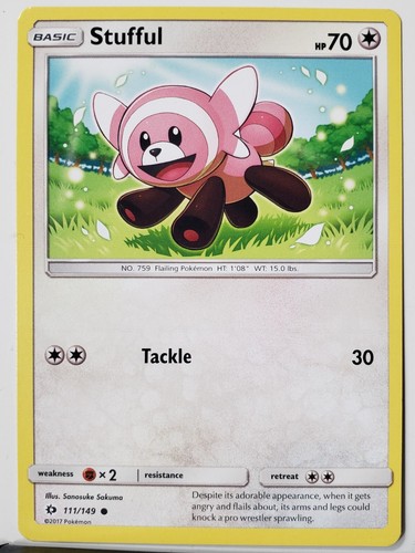 Stufful 111/149 LP / VLP - Sun Moon Pokemon Card - $2 Combined Shipping ...