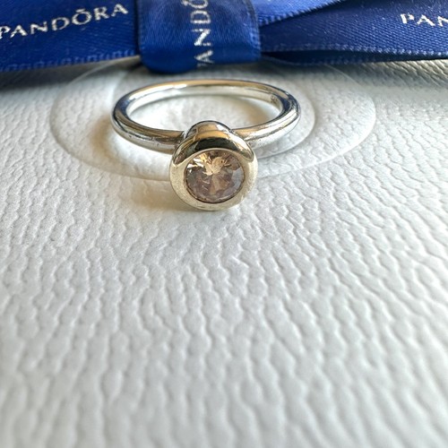 Authentic Pandora Two Tone Champagne CZ Buttercup Ring Size 52 ...