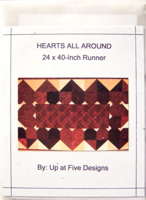 Up At Five Designs "HEARTS ALL AROUND" 24x40" Table Runner Quilt ...