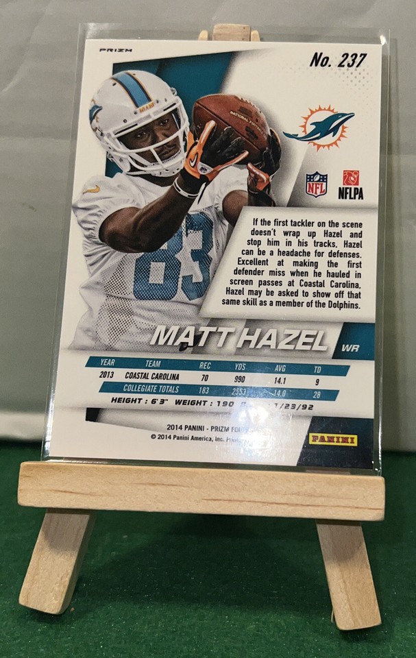 2014 Prizm MATT HAZEL RC Purple #237 Miami Dolphins Rookie | eBay