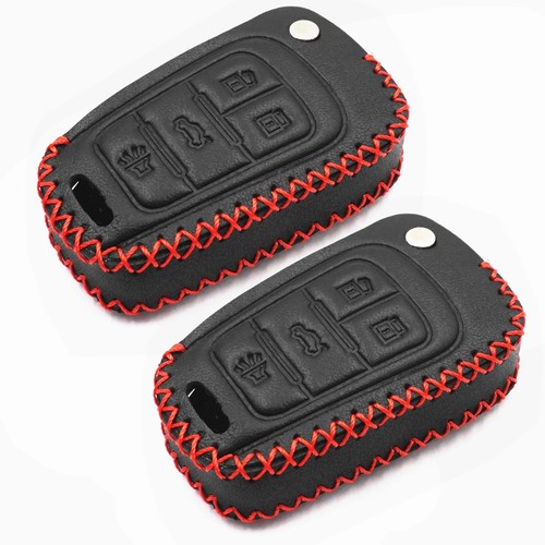 2Pcs Black Leather Bag For Chevrolet GMC Buick Chevy 4 Buttons Smart ...