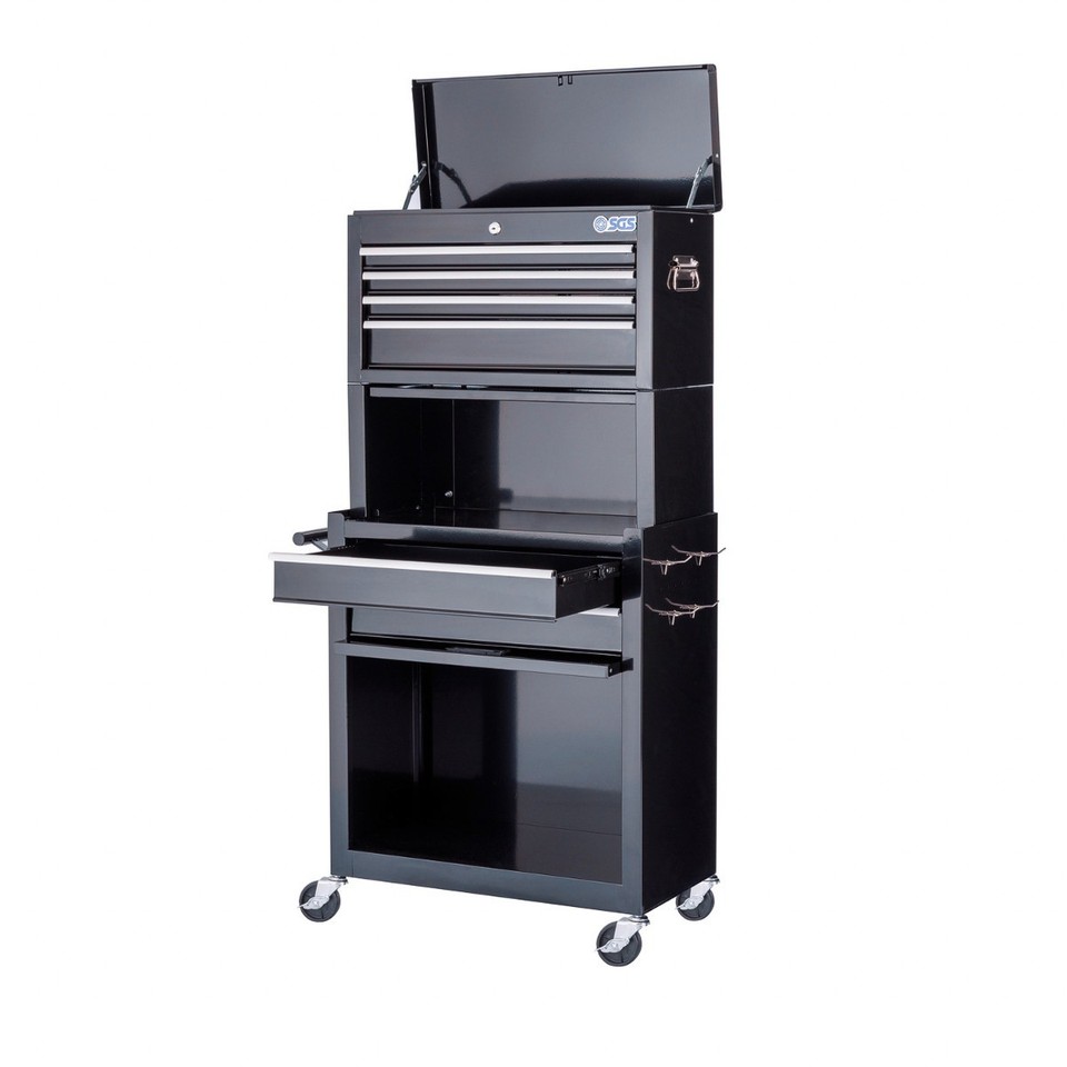 SGS Mechanics 6 Drawer Tool Box Chest & Roller Cabinet, Smooth Drawers ...