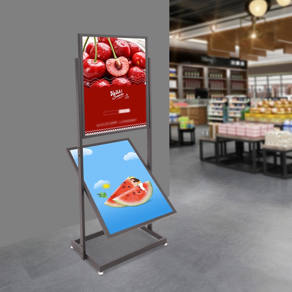 Standing Sign Holder 2 Tier Poster Stand Floor Stand Advertisement ...